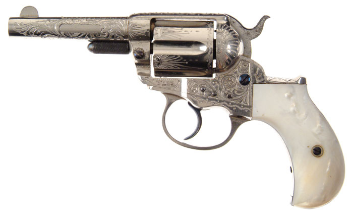 RARE ENGRAVED COLT LIGHTNING SHERIFF’S MODEL DA REVOLVER.
