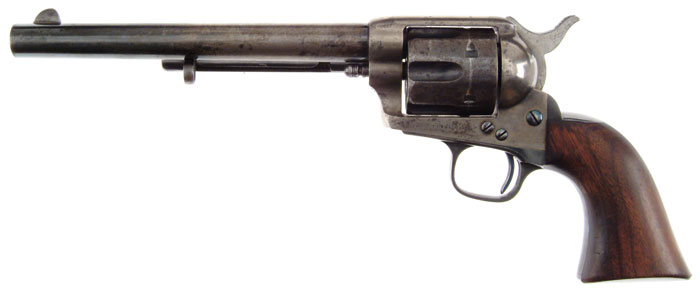 FINE EARLY MARTIALLY MARKED COLT SINGLE ACTION ARMY CAVALRY REVOLVER.