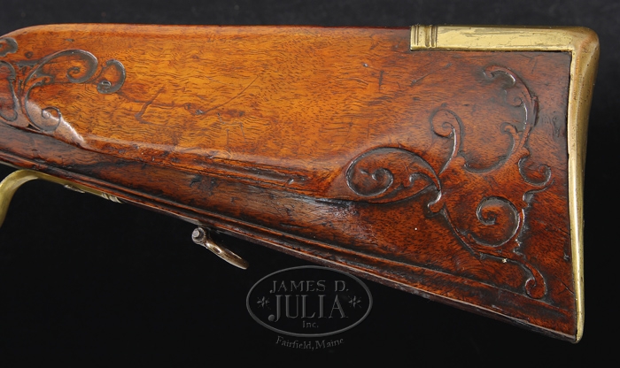 RELIEF CARVED OVER/UNDER SWIVEL BREECH JAEGER GUN.