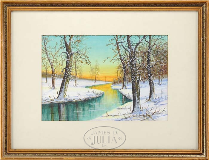 OSCAR GUNNARSON (Mid 20th century) TWO WINTER LANDSCAPES.