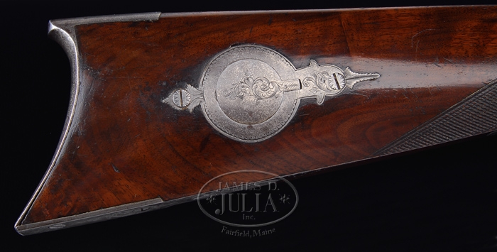 EXTREMELY RARE JOHN KRIDER CASED HALF-STOCK TARGET RIFLE.