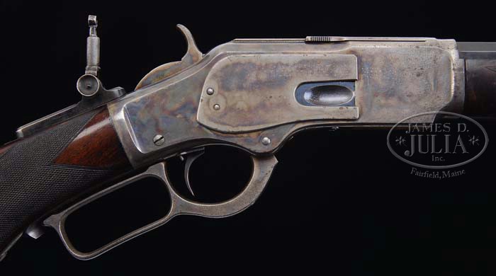 VERY RARE WINCHESTER 1873 DELUXE LEVER ACTION RIFLE.