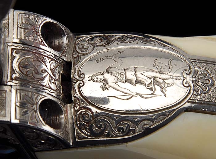 EXTRAORDINARILY RARE PANEL SCENE ENGRAVED COLT SINGLE ACTION ARMY ...