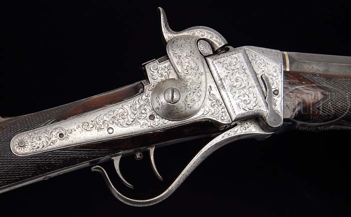 EXTREMELY RARE EXHIBITION QUALITY SHARPS MODEL 1853 SPORTING RIFLE WITH ...