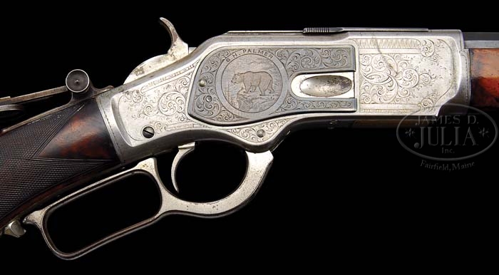 FACTORY ENGRAVED WINCHESTER 1873 DELUXE LEVER ACTION RIFLE.