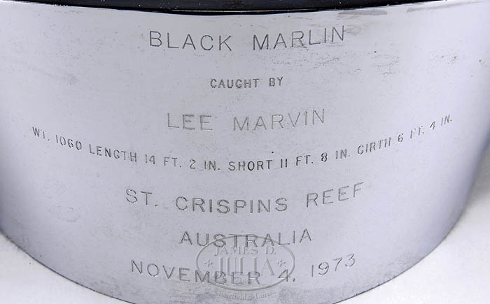 LEE MARVIN’S PRESENTATION BLACK MARLIN BILL TROPHY.
