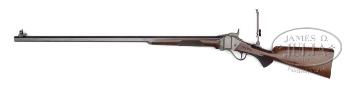 RARE SHARPS MODEL 1874 NO. 1 LONG RANGE INSCRIBED SINGLE SHOT RIFLE.
