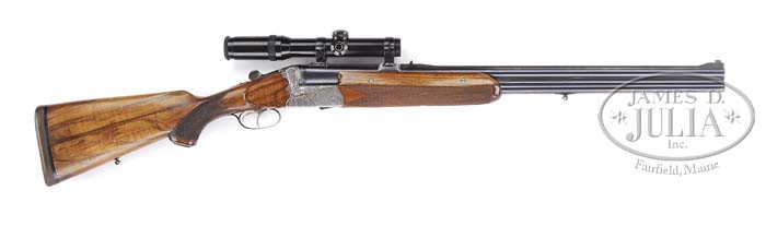 *LUDWIG BOROVNIK OVER-UNDER EJECTOR DOUBLE RIFLE WITH SCOPE.