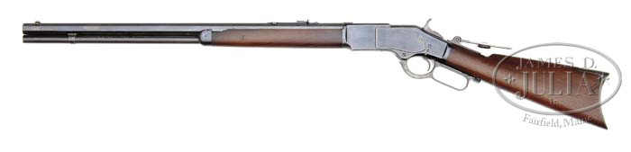 LATE FIRST MODEL WINCHESTER 1873 LEVER ACTION RIFLE.