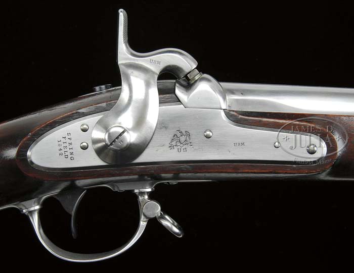 EXTREMELY RARE SPRINGFIELD PATTERN MODEL 1842 PERCUSSION MUSKET.