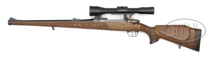 *HEYM MODEL SR 20 LUXE BOLT ACTION RIFLE WITH ORIGINAL SCOPE AND BOX.