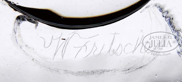 WILLIAM FRITSCHE CUT CRYSTAL VASE.