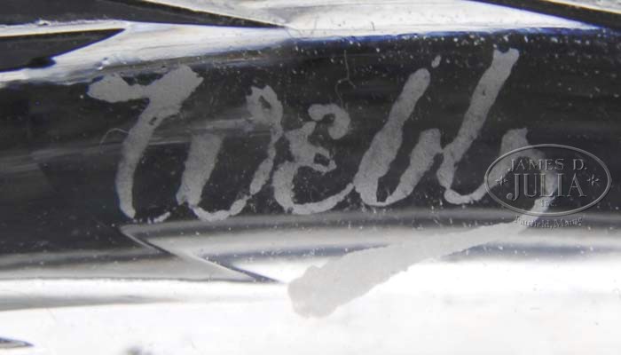 WILLIAM FRITSCHE CUT CRYSTAL VASE.