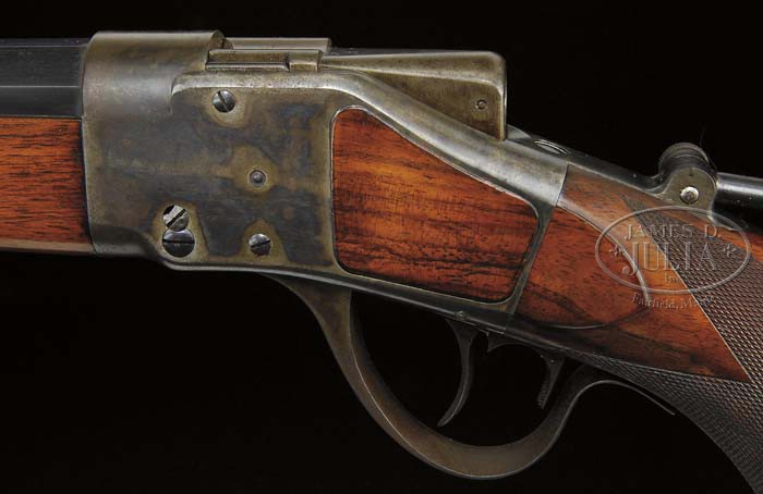 VERY RARE SHARPS MODEL 1878 BORCHARDT SCHUETZEN RIFLE WITH POPE BARREL.