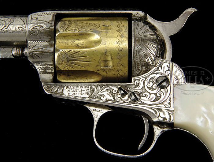 FINE HELFRICHT ENGRAVED SINGLE ACTION ARMY REVOLVER.