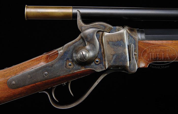 EXTRAORDINARILY RARE CASED SHARPS MODEL 1874 HEAVY BUFFALO RIFLE WITH ...