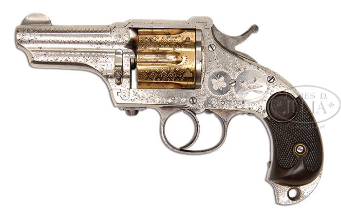 VERY RARE FACTORY ENGRAVED GOLD & NICKEL MERWIN & HULBERT DOUBLE ACTION ...