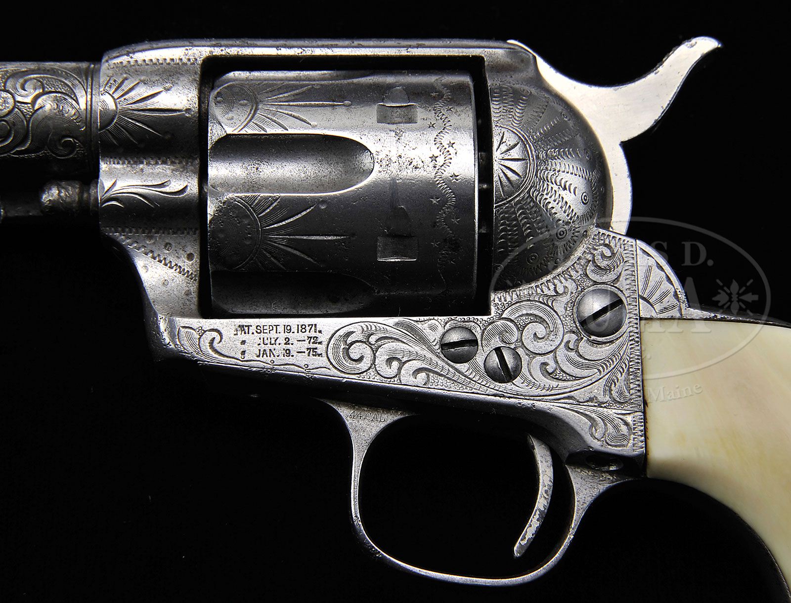 SCARCE ETCHED PANEL COLT FRONTIER SIX SHOOTER SINGLE ACTION ARMY REVOLVER.