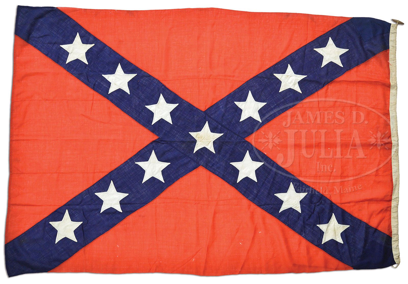 CAPTURED CONFEDERATE NAVAL JACK BY CIVIL WAR HERO COMMANDER WILLIAM ...
