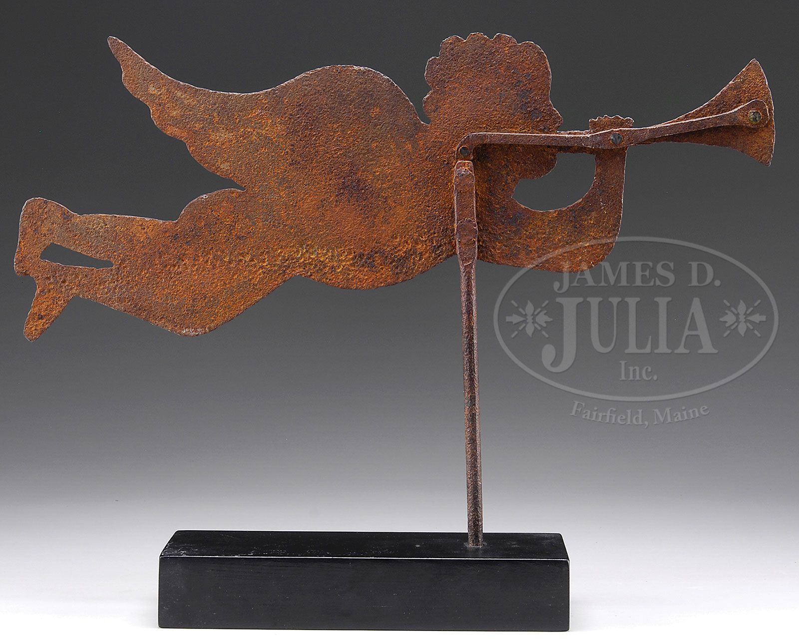 RARE SHEET IRON ANGEL GABRIEL WEATHERVANE.