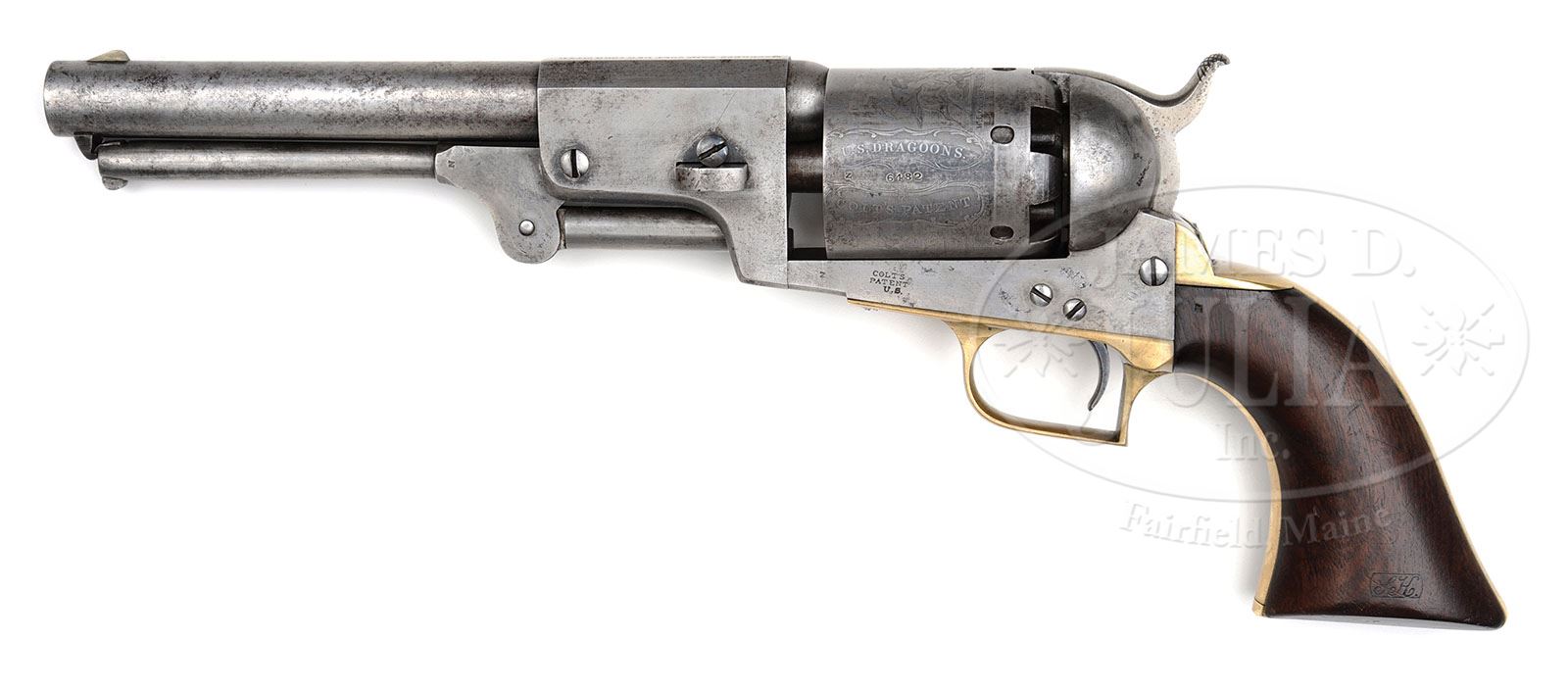 MARTIALLY MARKED COLT 1ST MODEL DRAGOON PERCUSSION REVOLVER.