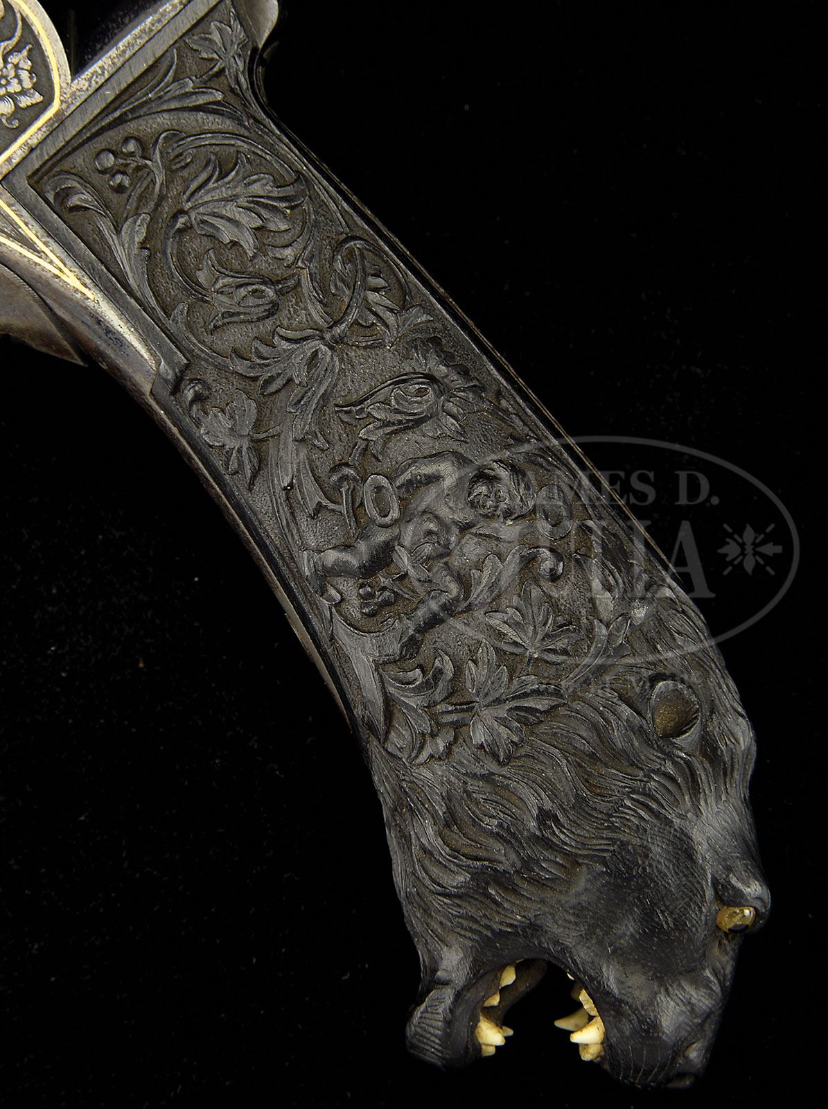 EXTREMELY RARE HIGH ART GOLD INLAID RUSSIAN PINFIRE REVOLVER OF ...