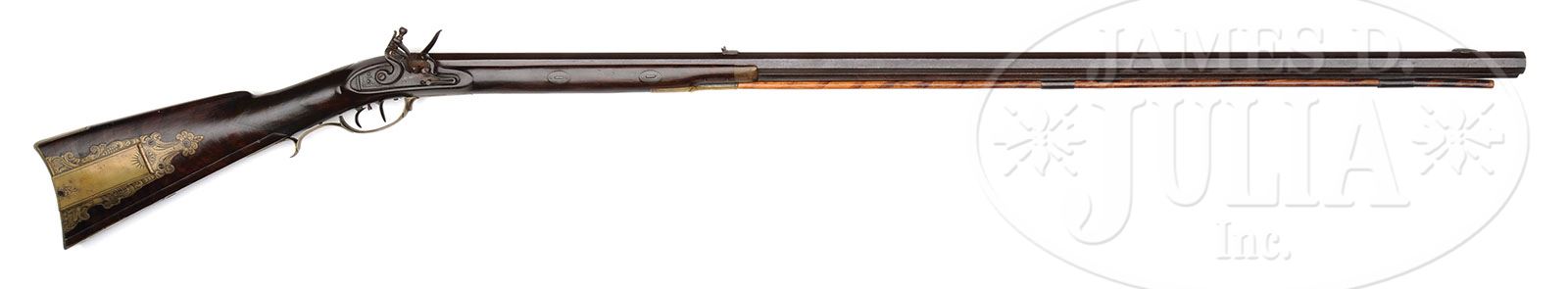 OUTSTANDING JACOB KUNZ FLINTLOCK HALF STOCK RIFLE.