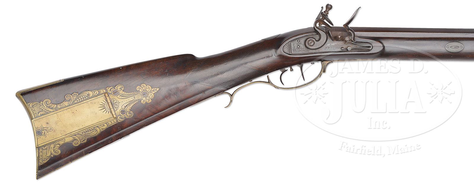 OUTSTANDING JACOB KUNZ FLINTLOCK HALF STOCK RIFLE.