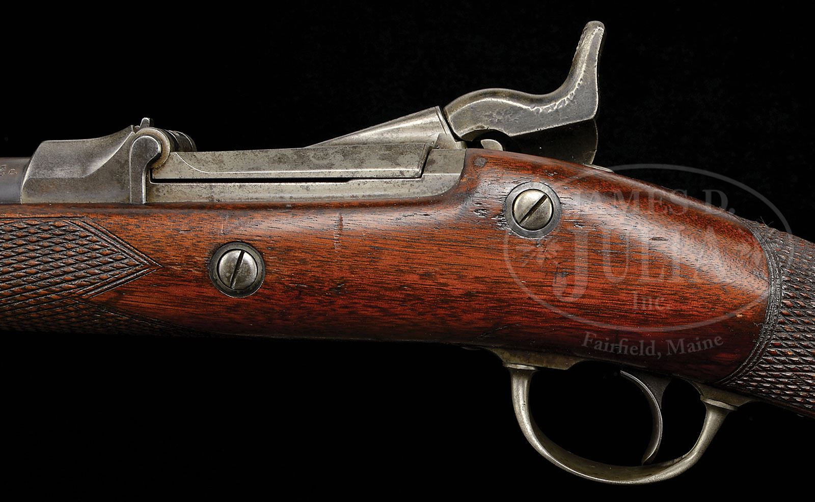 SCARCE SPRINGFIELD MODEL 1875 FIRST TYPE OFFICER’S MODEL TRAPDOOR RIFLE.