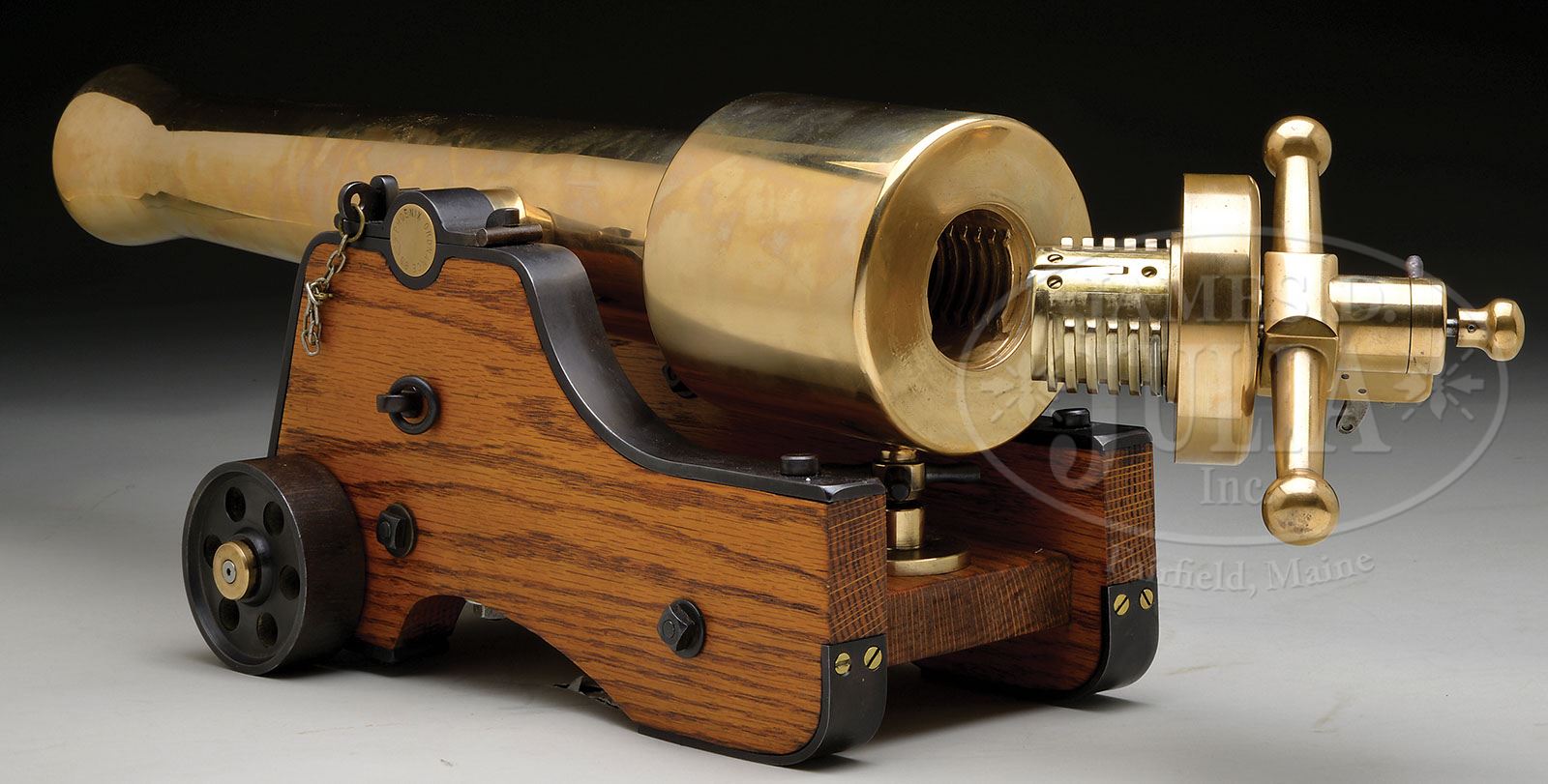 RARE BRONZE 1″ BREECH LOADING BLACK POWDER SIGNAL CANNON.