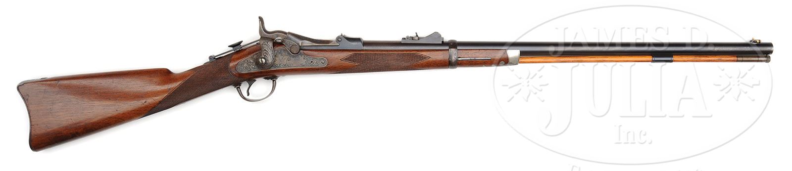 RARE SPRINGFIELD MODEL 1875 TYPE III OFFICER’S MODEL TRAPDOOR RIFLE.