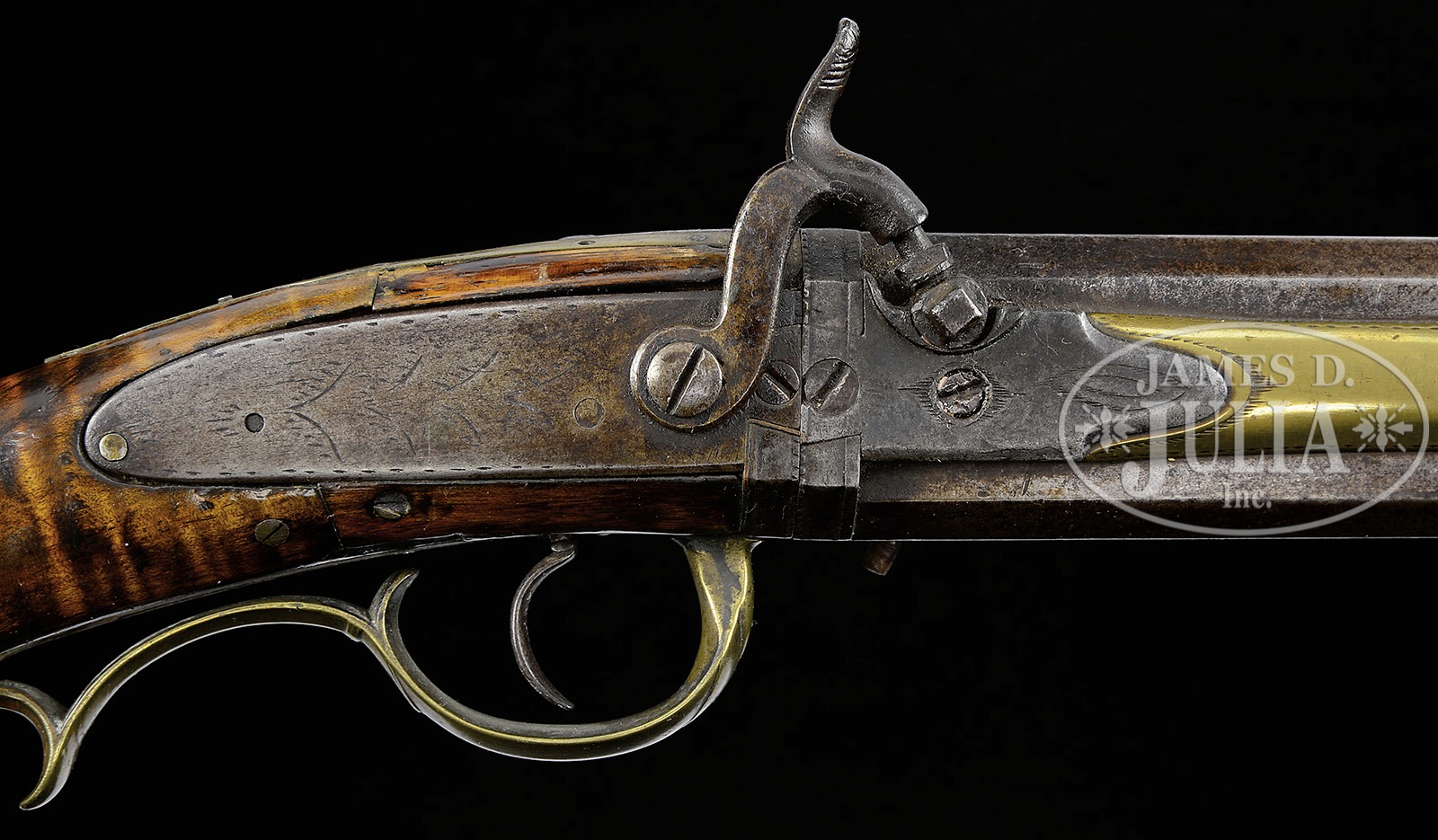 PERCUSSION OVER AND UNDER NICHOLAS HAWK, MONROE COUNTY, PA KENTUCKY RIFLE.