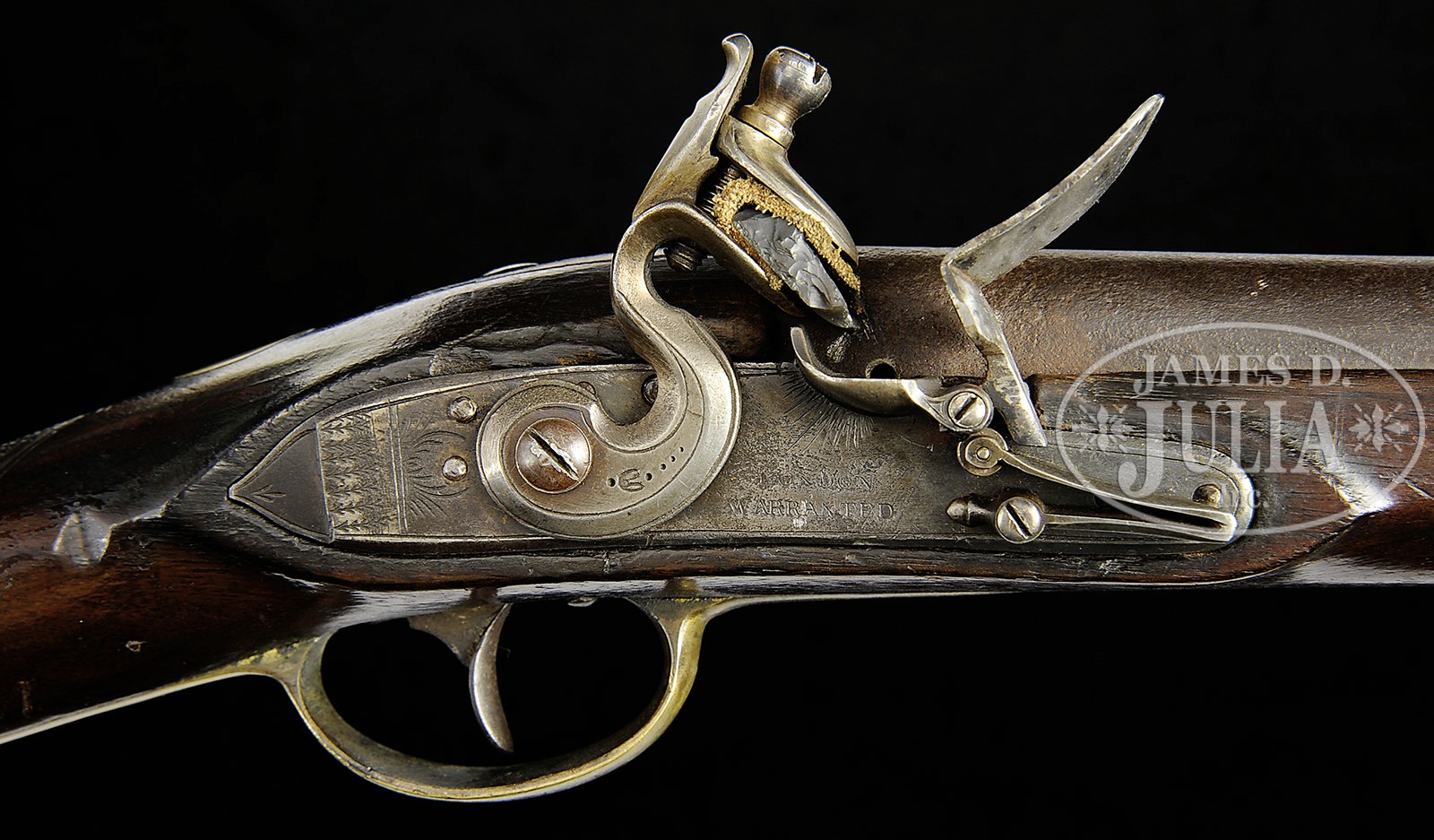 NEW ENGLAND FLINTLOCK MILITIA MUSKET DATED 1830.