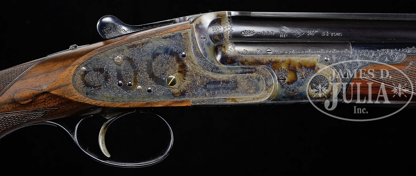 EXQUISITE 28 GAUGE BOSS SINGLE TRIGGER EJECTOR SIDELOCK OVER-UNDER GAME ...