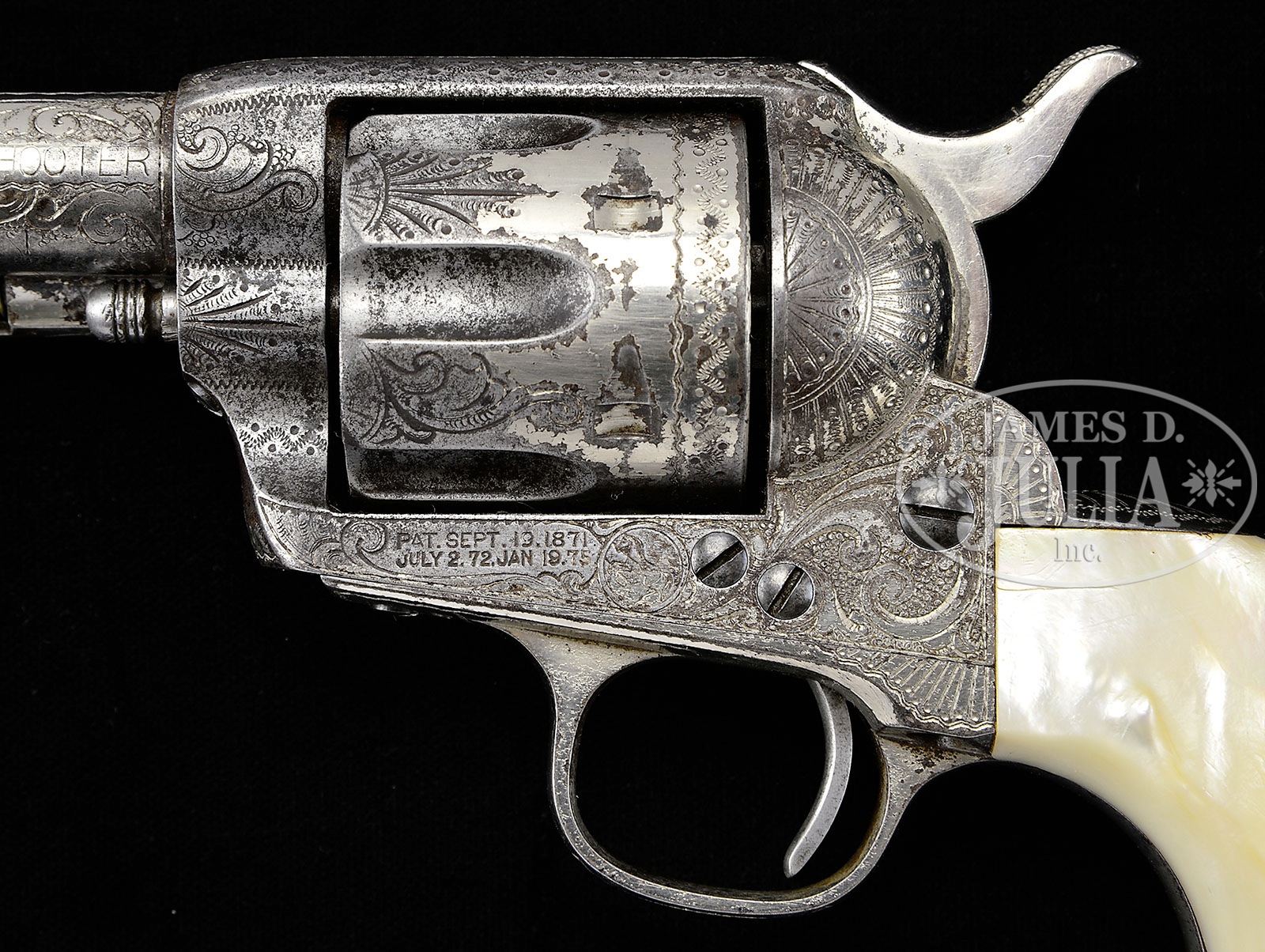HELFRICHT ENGRAVED COLT FRONTIER SIX SHOOTER SINGLE ACTION ARMY ...