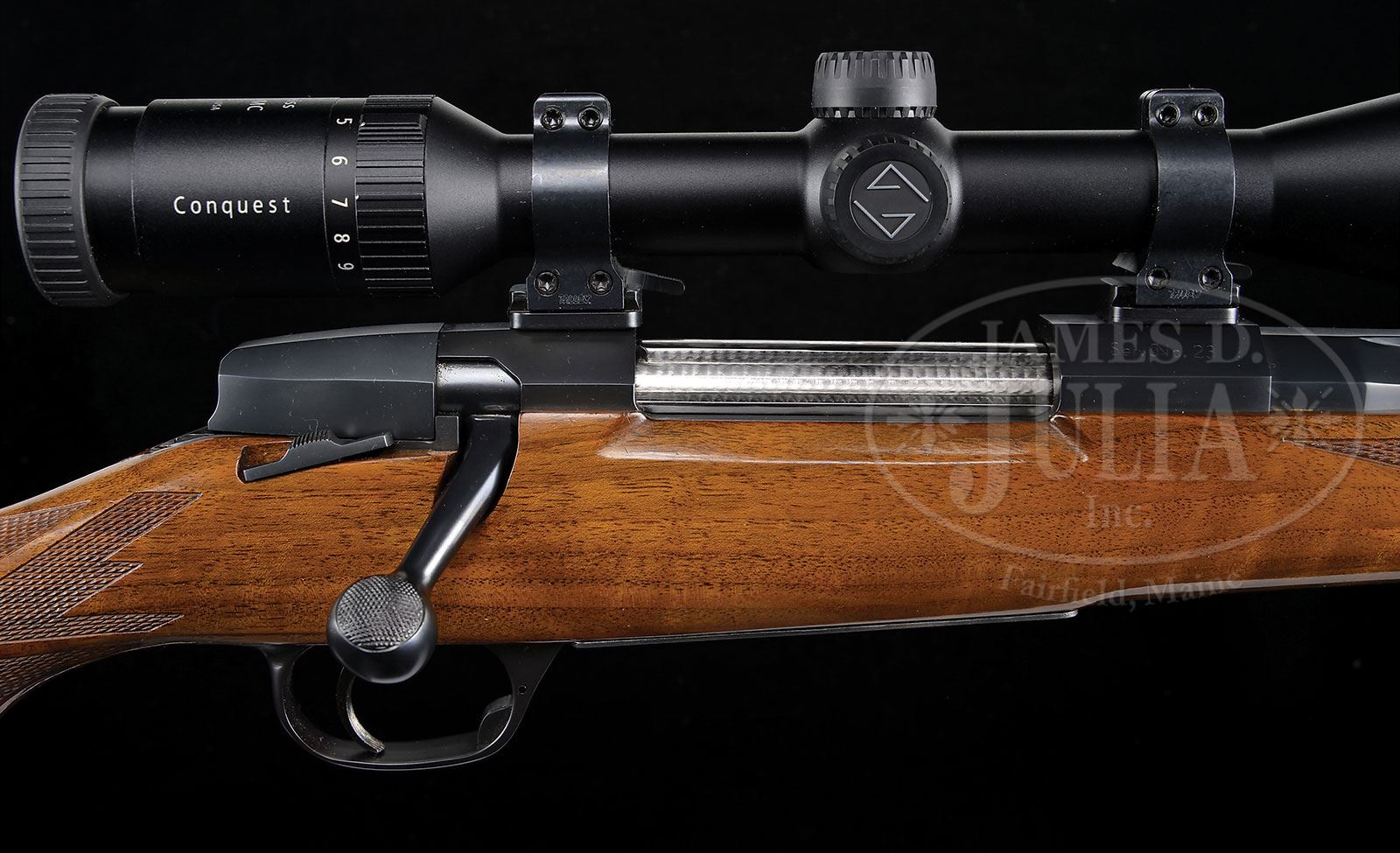 CHAMPLIN – HASKINS MAGAZINE RIFLE WITH SCOPE.