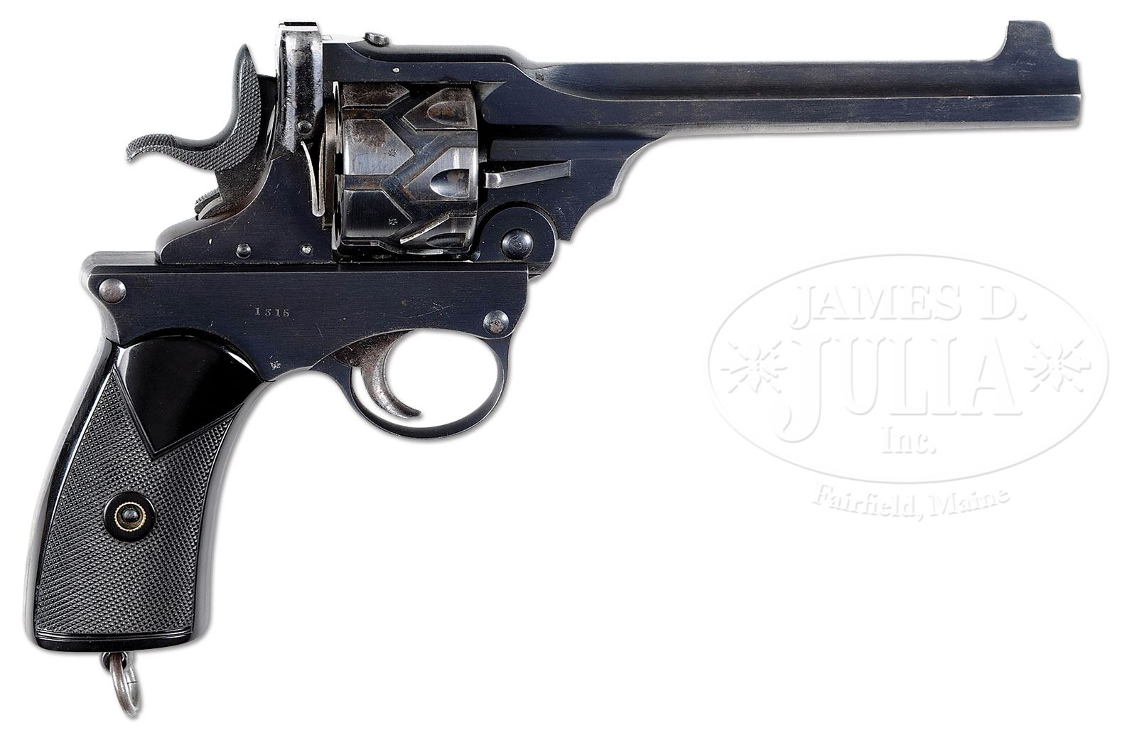 EXTREMELY RARE WEBLEY-FOSBERY SEMI-AUTO REVOLVER IN CALIBER 38.