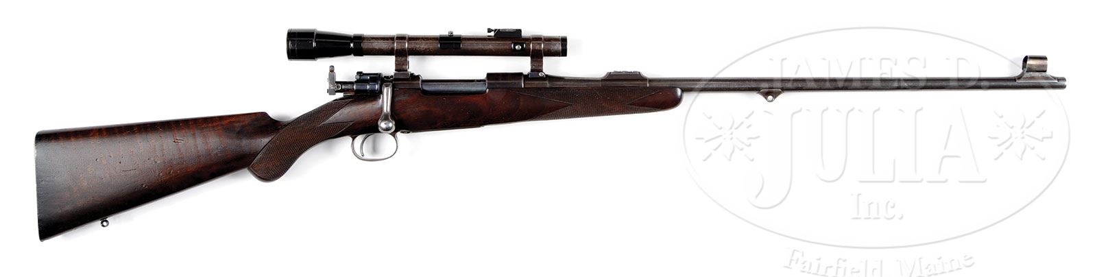 EARLY J. RIGBY MAUSER TRANSITIONAL SPORTING RIFLE WITH ORIGINAL SCOPE ...