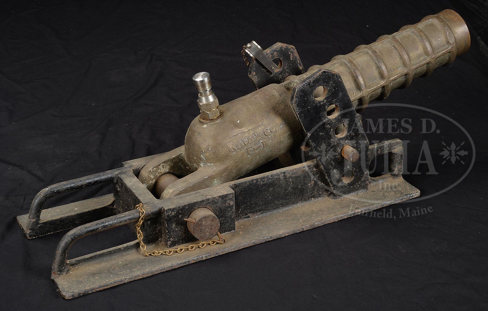 WWII BRONZE “WAFFLE PATTERN” LIFE SAVING CANNON.