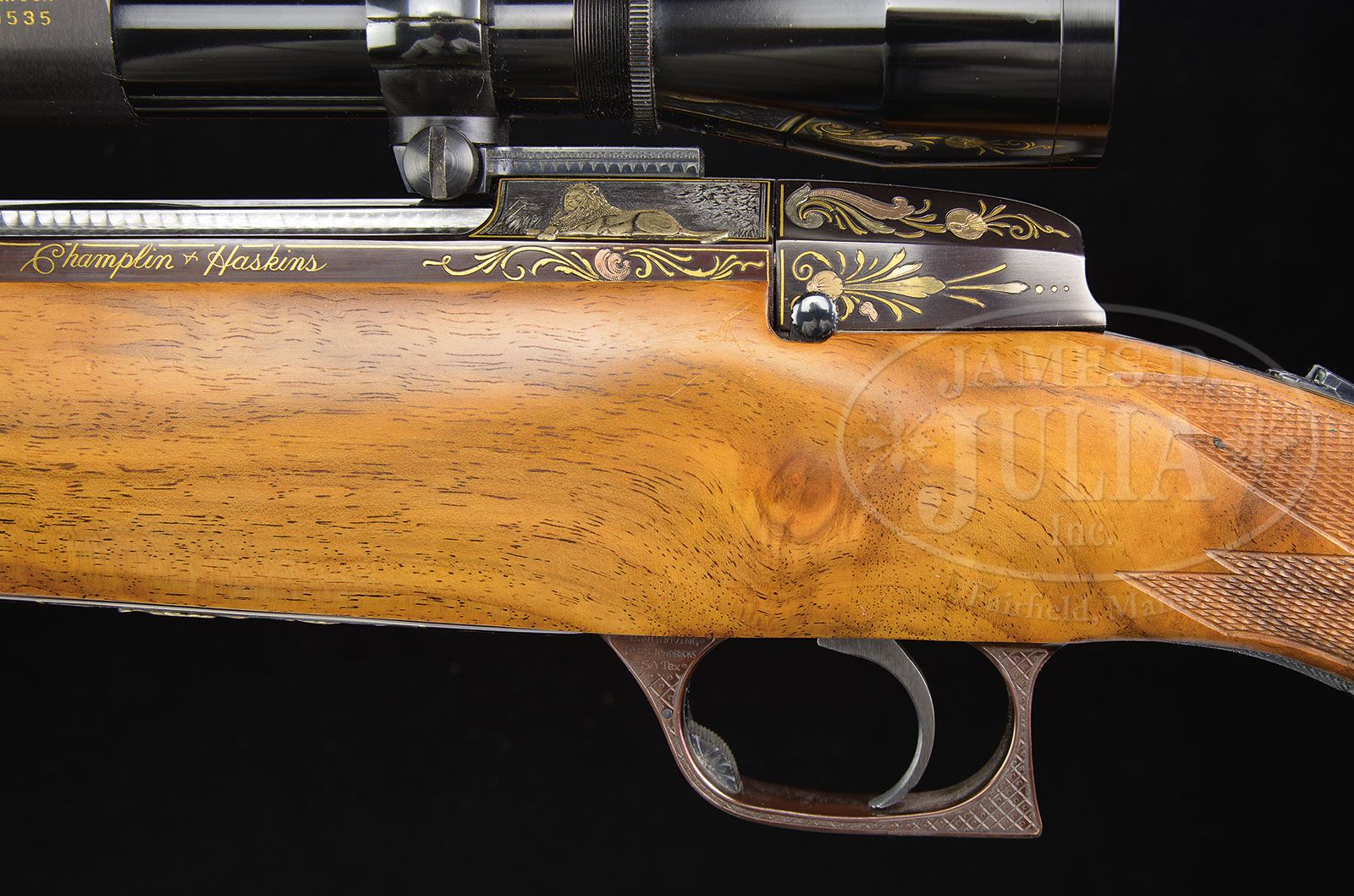 RARE AND MAGNIFICENT GOLD INLAID “KEITH GRADE” CHAMPLIN & HASKINS ...