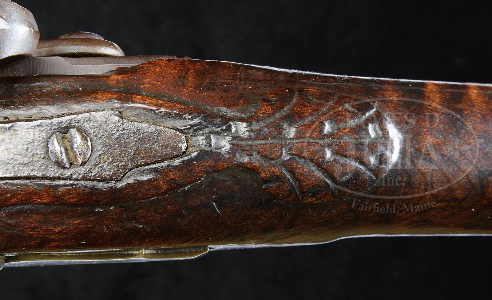 RELIEF CARVED FLINTLOCK KENTUCKY SMOOTH RIFLE ATTRIBUTED TO READING ...