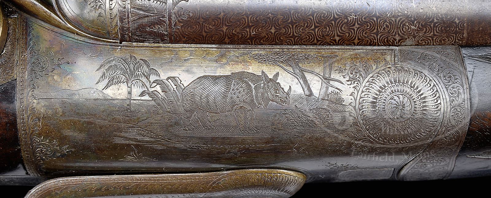 HUMONGOUS HOLLAND & HOLLAND FOUR BORE DOUBLE ELEPHANT RIFLE.