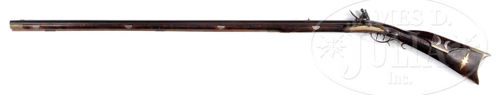 CURLY MAPLE FLINTLOCK KENTUCKY RIFLE BY SOLOMON WARD OF JAMESTOWN NORTH ...