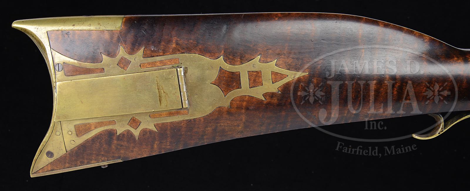 CURLY MAPLE FLINTLOCK KENTUCKY RIFLE BY SOLOMON WARD OF JAMESTOWN NORTH ...