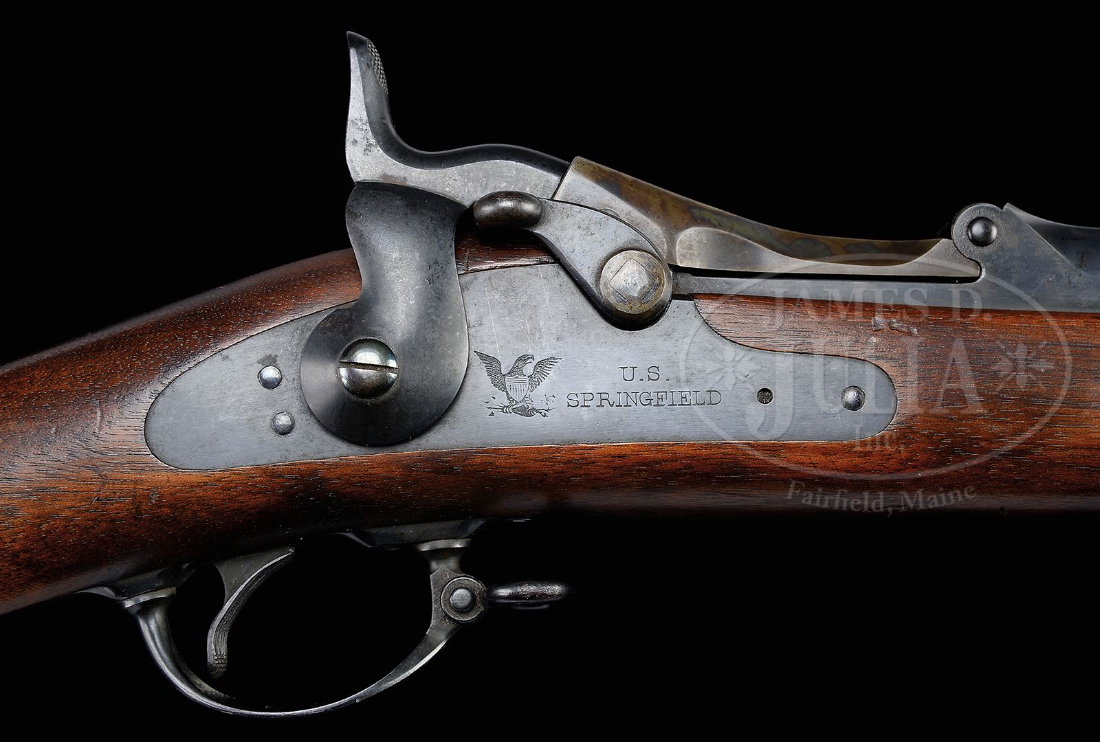 RARE SPRINGFIELD MODEL 1888 POSITIVE CAM TRAPDOOR MILITARY RIFLE.