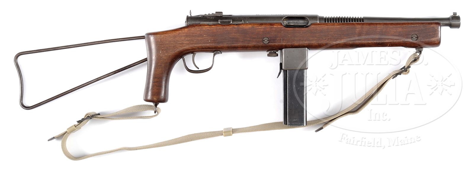 DESIRABLE H & R REISING MODEL 55 FOLDING STOCK MACHINE GUN (CURIO & RELIC)