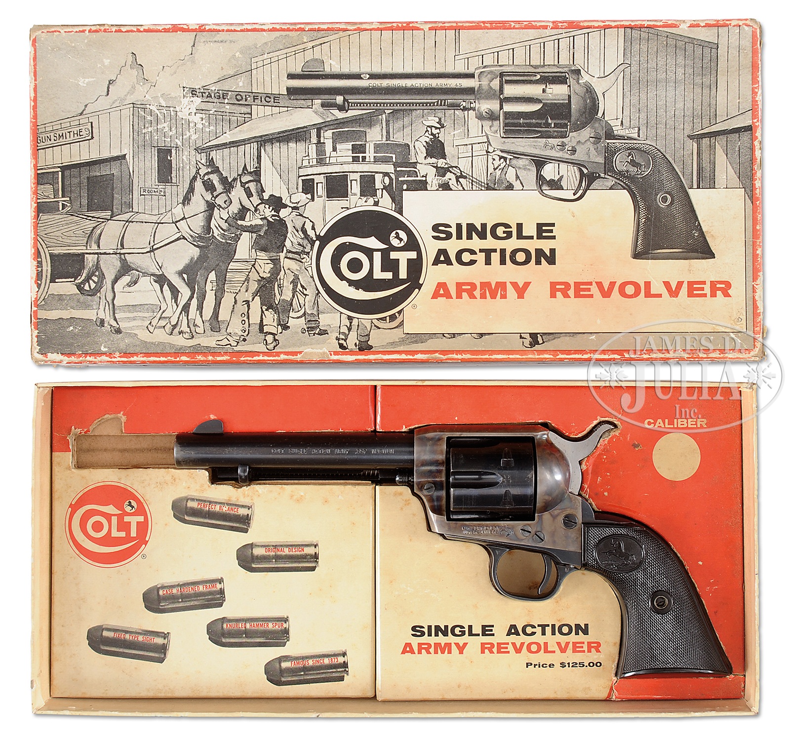 2ND GENERATION COLT SINGLE ACTION ARMY REVOLVER WITH CHECKERED HARD ...
