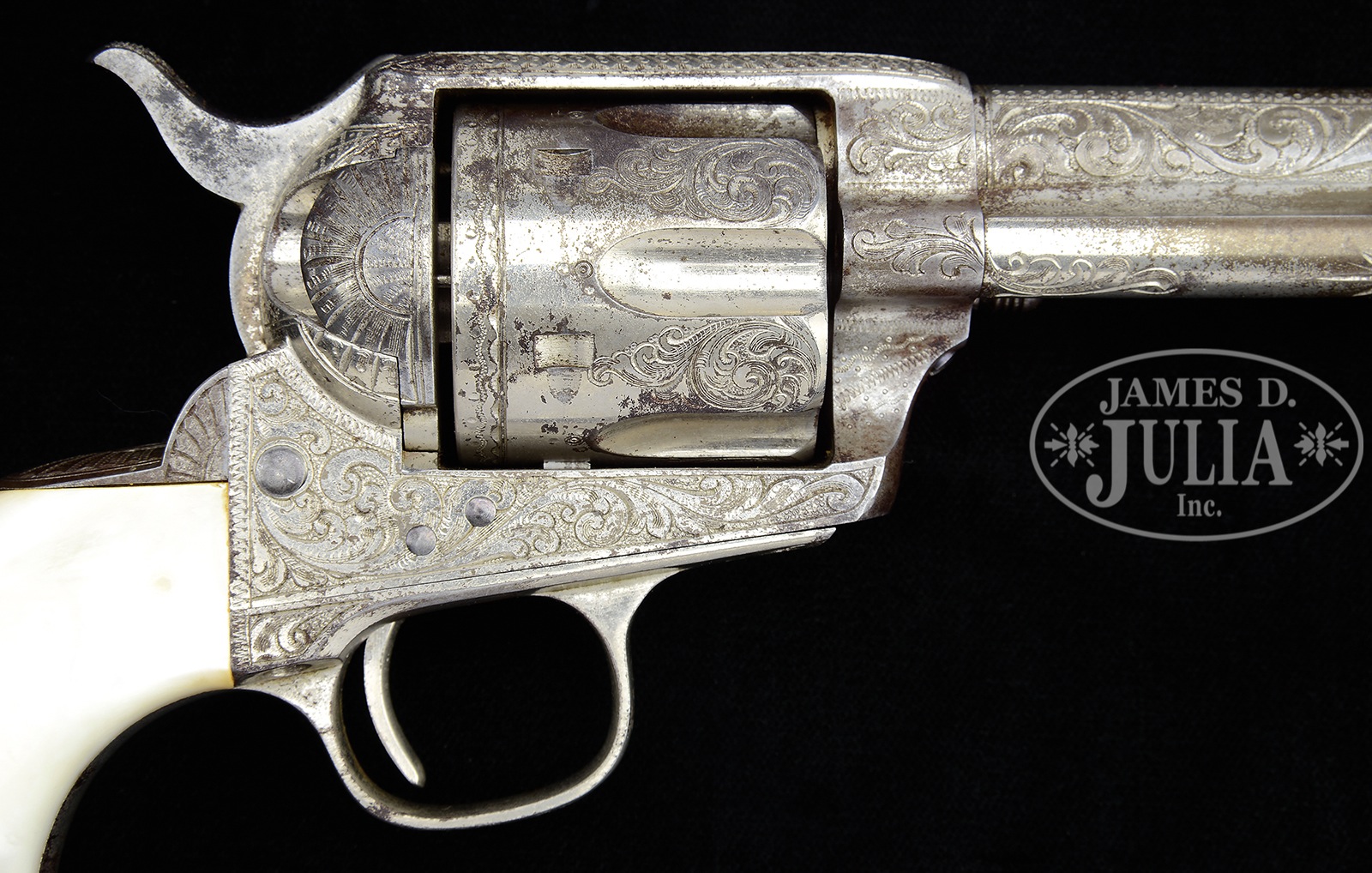 MAGNIFICENT FACTORY ENGRAVED COLT SINGLE ACTION ARMY REVOLVER ETCHED ...