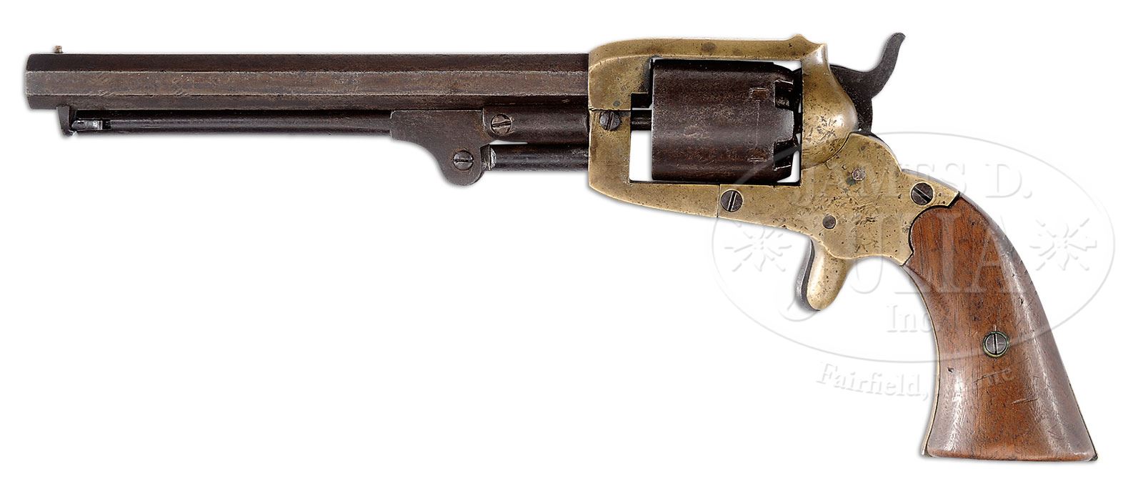 EXTREMELY RARE COFER PORTSMOUTH, VIRGINIA, PERCUSSION CONFEDERATE REVOLVER.