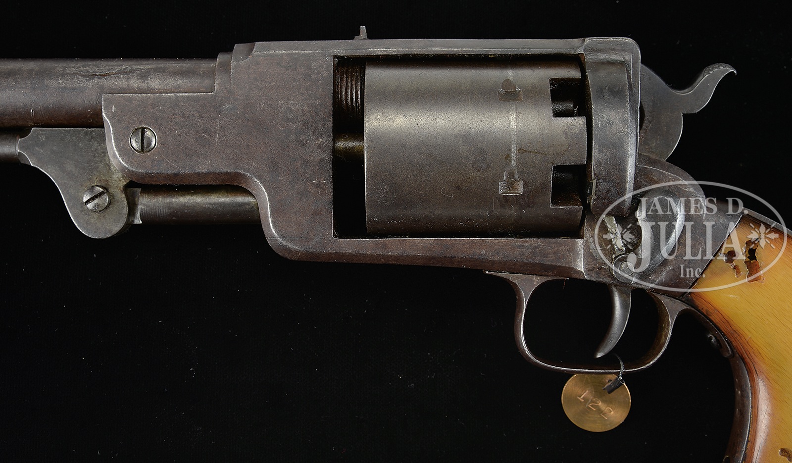 EXTRAORDINARILY RARE AND UNIQUE “SISTERDALE TEXAS” DRAGOON ARMY REVOLVER.